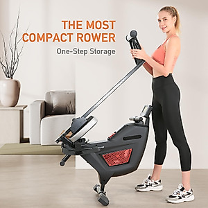 Rowing Machine Folding Magnetic Air Rowing Machines, Indoor Rower Machine for Home Use, 8 Levels Quiet Magnetic & Air Dual Resistance Foldable Rower for Exercise Gyms Training, 250 LBS Max Weight