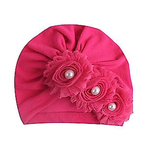 Baby Turban Bow Hats for Girls Infant Head Wrap Soft Knotting Cap for Toddler Kids (Color 2)