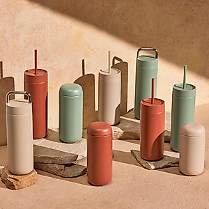 Fellow 20 oz Carter Carry Vacuum Insulated Tumbler for Water, Tea, Coffee, Smoothies, & more - Stainless Steel - Keeps Heat for 12 Hours/Stays Cold for 24 Hours-Leak-Proof Seal-Slim Width-Sand Dune