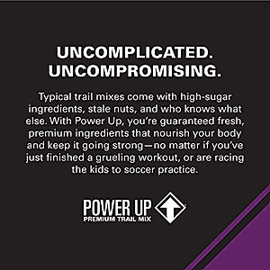Power Up Premium Trail Mix - Protein Packed 14oz, No Added Sugar, Made Without Peanuts, Gluten Free, Vegan, Non-GMO