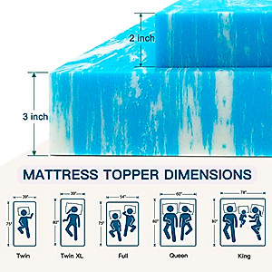 Airensky 2 Inch Twin Memory Foam Mattress Topper, Cooling Gel Ventilated Design for Pressure Relief, CertiPUR-US Certified