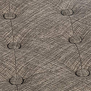 Homebeez Storage Ottoman Bench Fabric Foot Rest Stool with Nailhead Trim (Charcoal Brown)