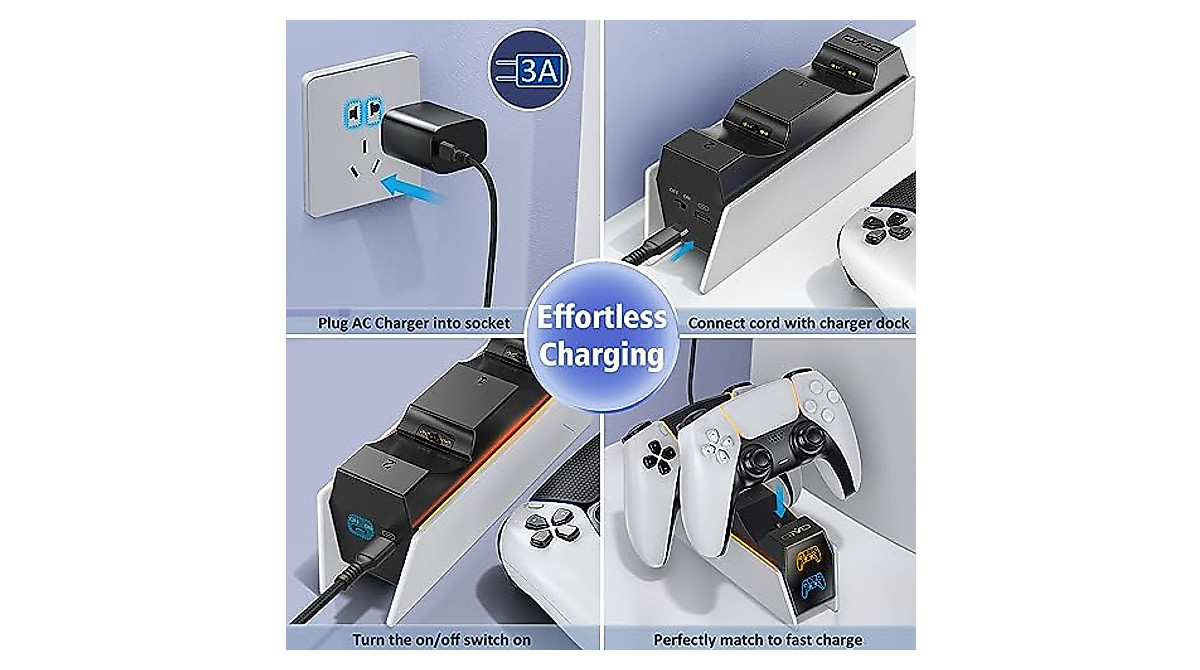 PS5 Controller Charger Compatible with DualSense & Edge Controller, 2.0 ...