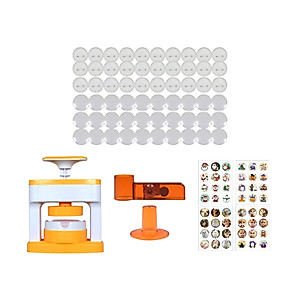 DYNWAVE DIY Pin Badge Button Maker Brooch Pin Making Machine Lightweight Decoration Supplies Creative Badge Die Mould Button Maker Machine for Kids, with 48 Set