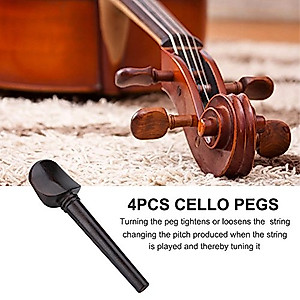 Cello Tuning Peg, 4pcs Ebony Wood Cello Peg 4/4 Cello Musical Instruments Accessories