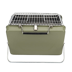 Folding Barbecue Grill, Portable Charcoal BBQ Grill Mini Wavy Grid for Backyard Picnic(Green) Camping Sports