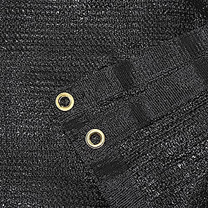 50% Black Shade Cloth Taped Edge with Grommets 20 ft X 20 ft Shade Fabric Sun Net Mesh for Pergola Patio Backyard Garden Shade Panel