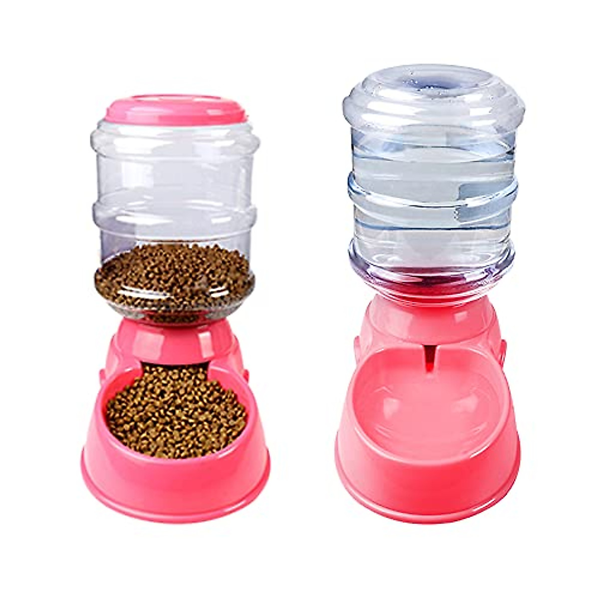 Automatic Pet Water Food Dispenser 3.8L Large Capacity Self-Dispensing Gravity Pet Feeder Waterer Cat Dog Feeding Bowl Drinking Water/Automatic Feeding Pet Supplies 1#