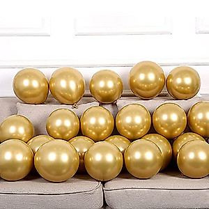 5 inch Metallic Gold Balloons, 100 pcs Thick Chrome Gold Birthday Balloons Latex Party Balloons for Birthday Wedding Baby Shower Decorations