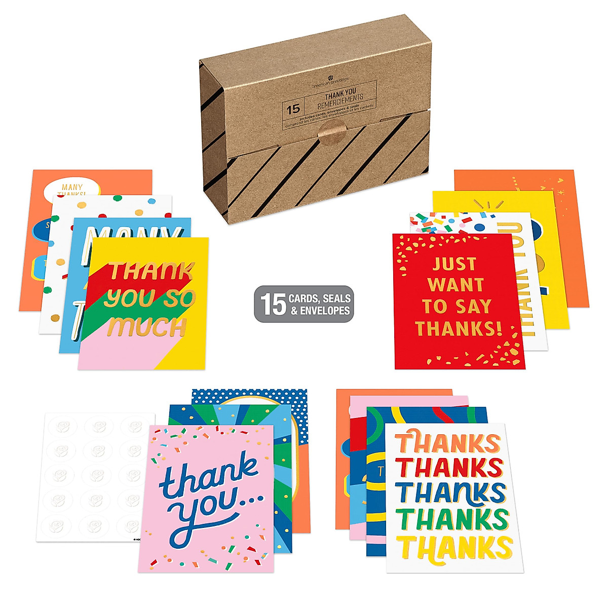 American Greetings Deluxe Boxed Thank You Card Assortment (15-Count)