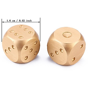 eoocvt 5 in 1 Precision Aluminum Alloy Solid Metal Dices Poker Party Game Toy Portable Dice Man Boyfriend Gift - Gold Rectangle
