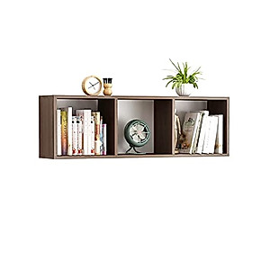 Bookshelf Bookcase Open Bookcase Wall Shelf Wooden Wall Decoration Bookshelves Wall-mounted Bookshelf Home Single Layer Partition Wall Cabinet Home Office Storage Organiser (Color : Grey) (Gray )