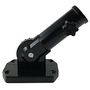 Green Grove Products Adjustable Flag Pole Bracket Heavy Duty Aluminum All Weather Flag Display Holder (Black)