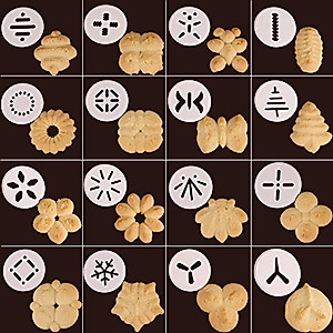 Cambom Clear Cookie Press Gun Kit with 16 Discs and 6 Icing Tips for DIY Biscuit Maker and Decoration Red