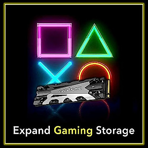 Addlink Addgame PS5 Compatible with A95 1TB 7200 MB/s Read Speed Internal Solid State Drive - M.2 2280 PCIe NVMe Gen4X4 3D TLC with Dram NAND SSD w/Heatsink (ad1TBA95M2P) Made in Taiwan