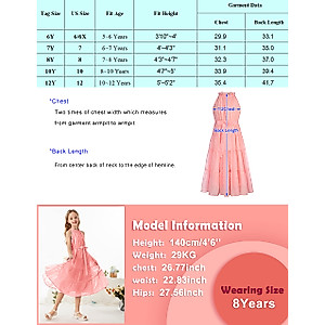 GRACE KARIN Dresses for Girls Casual A-line Girls Summer Dress Rose red 8Y