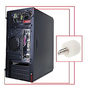 ONLYKXY #6-32 Computer Case Fastener Screws White PC Computer Case Screw Hand Tighten Thumb Screws (10pcs)