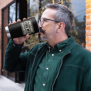 SANDJEST Gift from Daughter to Dad - 20oz Tumbler with Lid for Father - Insulated Stainless Steel Mug - Funny Coffee Mug for Outdoor Travel Sport Office, Gifts for Birthday Father’s Day