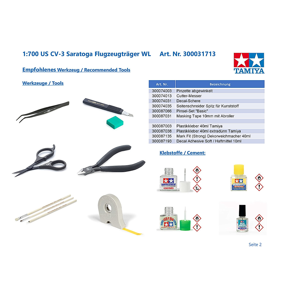 Tamiya 31713 1/700 US Aircraft Carrier Saratoga Plastic Model Kit
