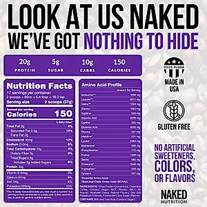 NAKED Mocha Latte Protein Coffee - Premium Instant Coffee - Protein Shake, Iced Coffee, Protein Drinks, Delicious Keto Friendly and Gluten Free, 17 Servings