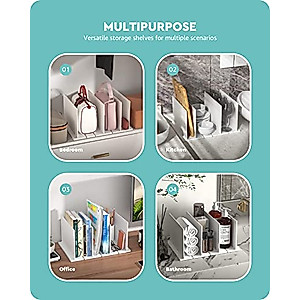 Baffect Adjustable Shelf Dividers, Plastic Purse Shelf Separators, Improved Handbag Organizers for Closet (Set of 2, White)