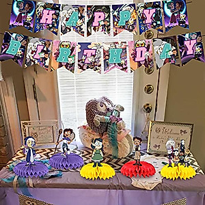 SAIAODI The owl House Birthday Party Supplies, Birthday Party Supplies for owl House Honeycomb Centerpiece,8 Pcs owl House Party Supplies 3D Table Decorations for Girls Boys Birthday