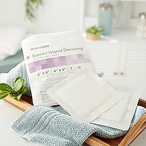 McKesson Barrier Island Dressing, Sterile, Water-Resistant, 6 in x 6 in, 25 Count, 1 Pack