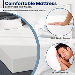 WYGMAV Queen Mattress 5 Inch Mattress Base Foam Bed Mattress Queen Size Bed Mattresses for Comfort and Pressure Relief with Washable and Removable Zipper Cover, Bed-in-a-Box, Medium Firm, White