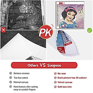 songwoo 4 Pack Diamond Painting Kits for Adults Kids Beginners - Upgraded Cuttable Full Drill Round Gem 5D DIY Diamond Art Kits Gifts for Home Wall Decor - Cartoon