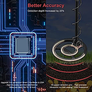 Metal Detector for Adults, High Accuracy Professional Adjustable Waterproof, 5 Detection Modes, 8" Lightweight Upgrade Metal Detector for Treasure Hunting