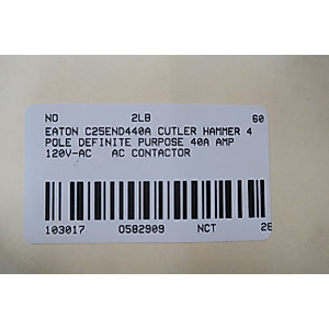 EATON C25END440A Cutler Hammer CONTACTOR 40A 120V-AC D582909