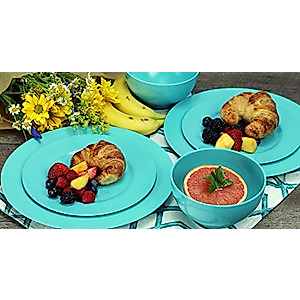 Calypso Basics by Reston Lloyd Melamine Dinner Plate, Set of 6, Turquoise