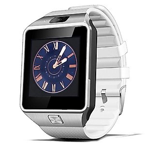 Padgene Bluetooth Smartwatch,Touchscreen Wrist Smart Phone Watch Sports Fitness Tracker with SIM SD Card Slot Camera Pedometer (Black (Black Band))