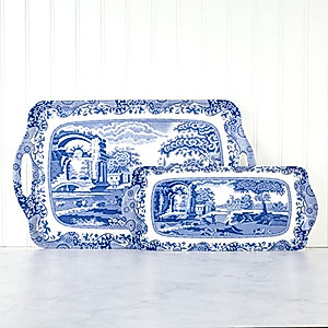 Pimpernel Spode Blue Italian Collection Sandwich Tray | Serving Platter | Crudité and Appetizer Tray for Indoor and Outdoor use | Made of Melamine | Measures 15.1" x 6.5" | Dishwasher Safe