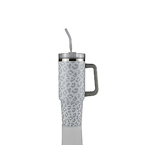 Hogg 40oz Traveler Powder Coated Tumbler DIY, Customizable, Add Logo, Vinyl, Alcohol Ink, or Glitter & Epoxy, Bulk/Wholesale Tumblers (White Cheetah)