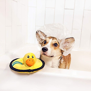 ZippyPaws - Floaterz, Outdoor Floating Squeaker Dog Toy - Duck, Yellow