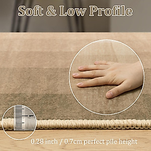 OJIA Washable Area Rugs 8x10, Non Slip Large Living Room Rug, Soft Modern Bedroom Rug Farmhouse Non-Shedding Neutral Rug Low Pile Ultra-Thin Carpet for Dining Room Nursery Office Playroom Dorm