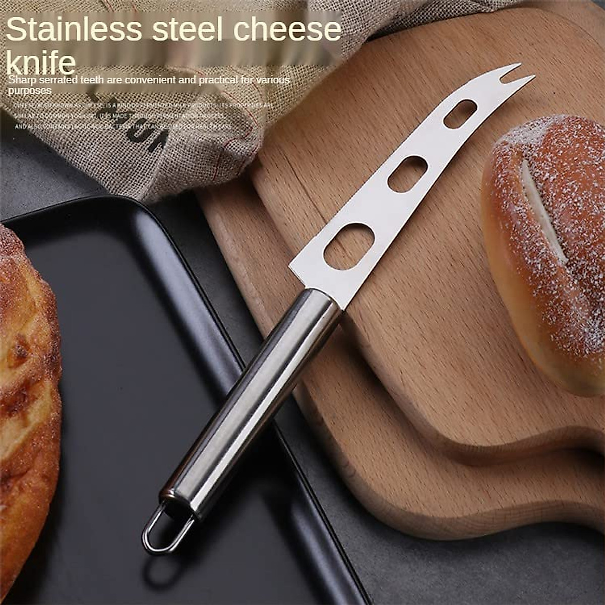 Vakitar Stainless Steel Three Holes Cheese Pizza Bread Cake Knife Kitchen Tools Easy To Carry