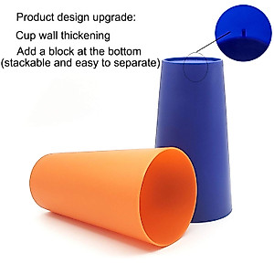 KX-WARE 32-ounce Plastic Tumblers Large Drinking Glasses, Set of 12 Multicolor - Unbreakable, Dishwasher Safe, BPA Free