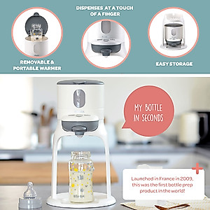 BEABA Bib'Expresso Fast Water Warmer, Formula Maker Preps Bottle in 30 Secs, Quickly Dispenses Warm Water for Baby Bottle, Also a Baby Food Warmer, Grey