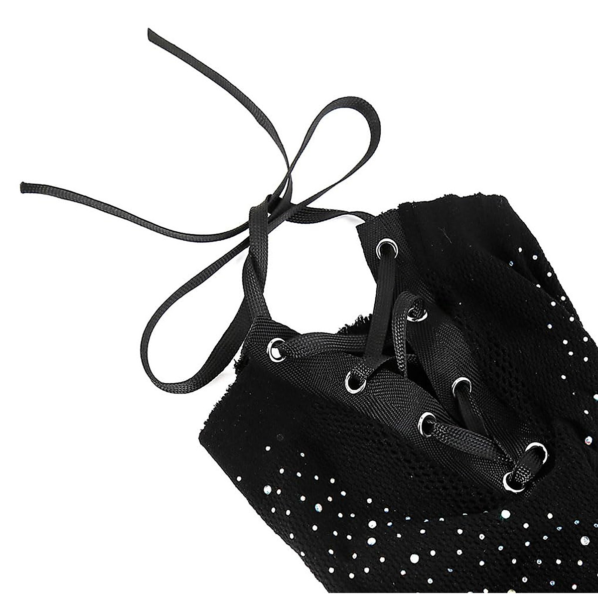 Black Crystal Elastic Mesh Rhinestone Masquerade Masks Full Face Veils See Through Fishnet Headwear Hairbands Turban Head Covers Wraps