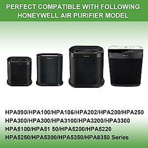 3 Packs HEPA Replacement Filter R Air Filters Compatible with HPA300 HPA200 HPA100 HPA090 HPA5300 Purifier Part # HRF-R1 & HRF-R2 & HRF-R3