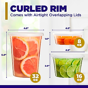 Supreme Select Deli Plastic Storage Containers with Lids [24 Sets] 16 Oz - Reusable Food Containers for Home & Business - Microwave & Freezer friendly - Dishwasher safe - Secure & Tight fitting Covers