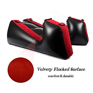 PLKO Inflatable Sofa Bed, Inflatable Sofa with Household Air Pump, Portable Lounge Chair, Relaxation Tools for Bedroom (Red)