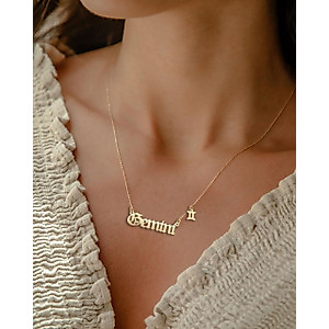 QXTX Taurus Necklace,Taurus Necklace for Women,Zodiac Necklace,Horoscope Constellations Necklace(Gold,Taurus)