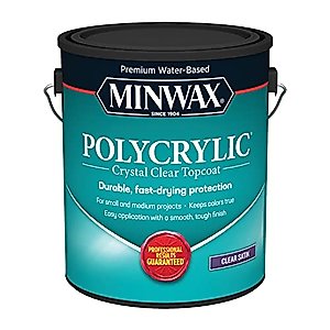 1 gal Minwax 13333 Clear Polycrylic Water-Based Protective Finish Satin