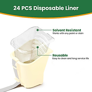 VOOMEY 24PCS Paint Pail Liners, Plastic Disposable Bucket Liner Set for Paint Cups,Holds Up to A Quart of Paint or Stain