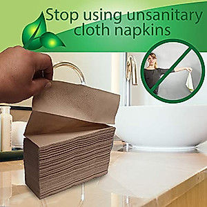 Recycled Unbleached Eco Paper Towels, 1000 Z Multifold Brown Organic 100% Post Consumer Waste