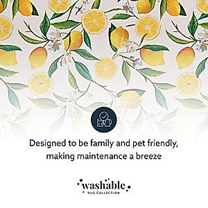 Linon The Anywhere Washable Rug Wesley Ivory/Yellow 5' X 7' Area Rug