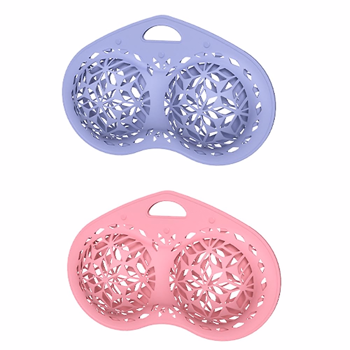 Cjeuxnr 2pcs Bra Washing Bag Silicone Mesh Underwear Laundry Bags,Bra Laundry Bag Fits A-C Cup Bras,Anti Deformation Lingerie Bag for Washer/Dryer Machines (Pink+Purple)